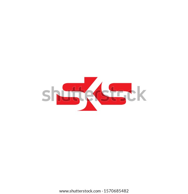 Sks Letter Style Logo Design Red Stock Vector (Royalty Free) 1570685482