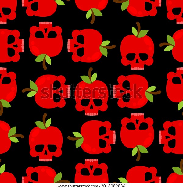 Skull Apple Pattern Seamless Skeleton Deadly Stock Vector (Royalty Free ...