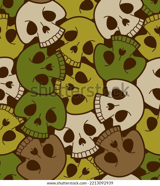 Skull Army Pattern Seamless Military Skeleton Stock Vector (Royalty ...