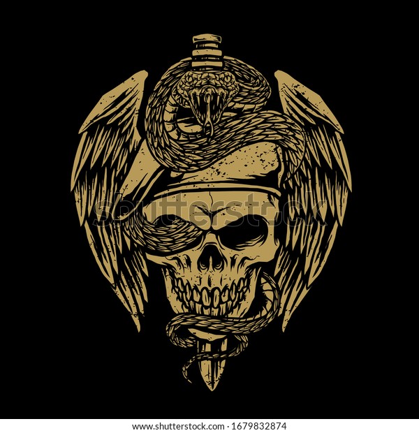 Skull Army Snake Vector Illustration Stock Vector (Royalty Free) 1679832874