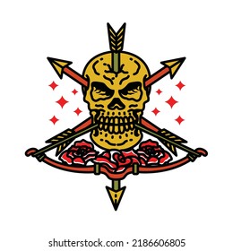 Skull Arrow Graphic Illustration Vector Art Stock Vector (Royalty Free ...