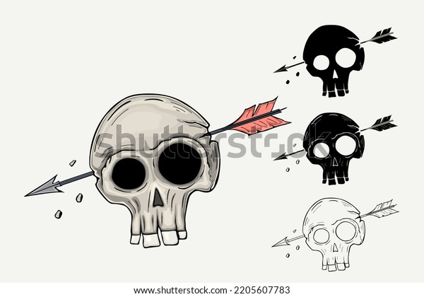 Skull Arrow Head Vector Illustration Stock Vector (Royalty Free ...
