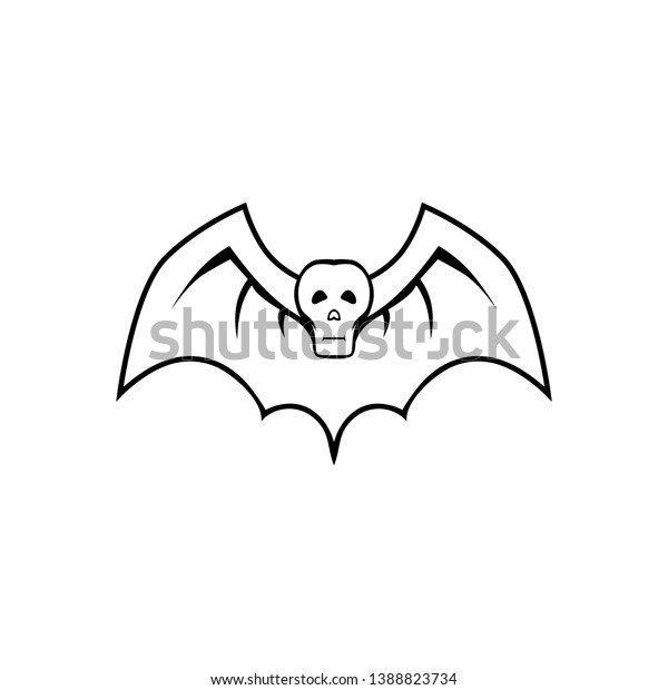 Skull Bat Line Art Logo Stock Vector (Royalty Free) 1388823734 ...