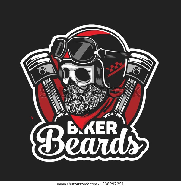 Skull Biker Beard Mascot Logo Esport Stock Vector (Royalty Free) 1538997251