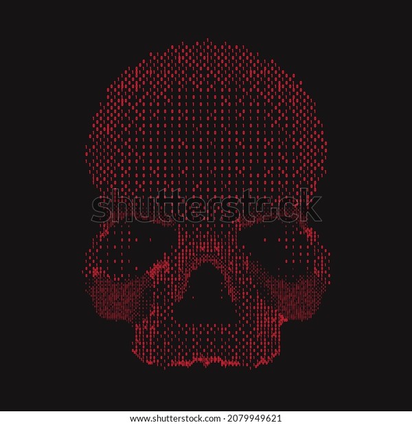 Skull Binary Ascii Art Ones Zeroes Stock Vector (Royalty Free ...