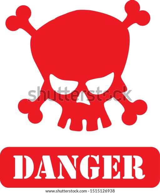 Skull Bone Cross Danger Sign Symbol Stock Vector (Royalty Free ...