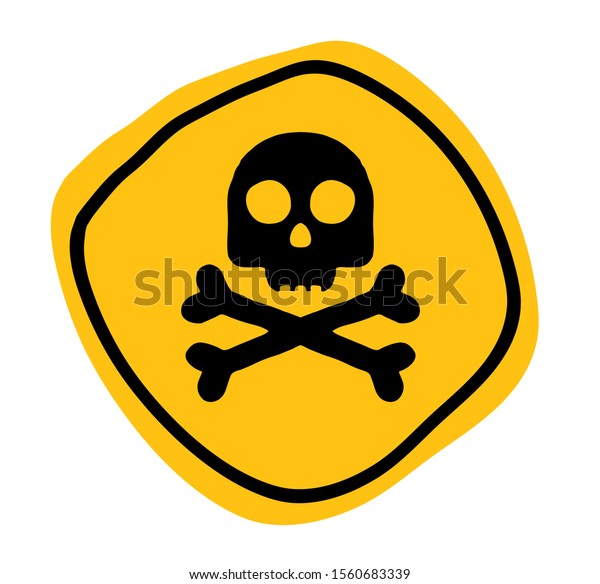 Skull Bones Warning Sign Vector Icon Stock Vector (Royalty Free ...