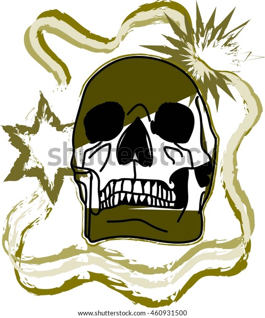 Skull Brown Color Mire Effect Printing Stock Vector (Royalty Free ...