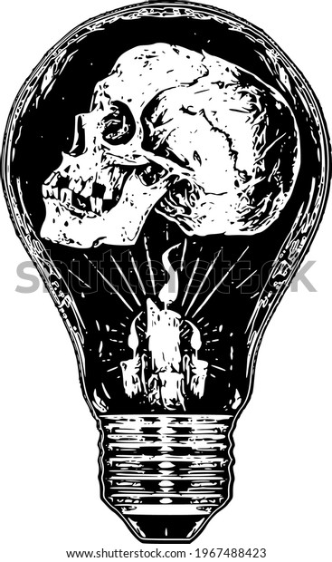 Skull Candle Light Bulb Stock Vector (Royalty Free) 1967488423 ...