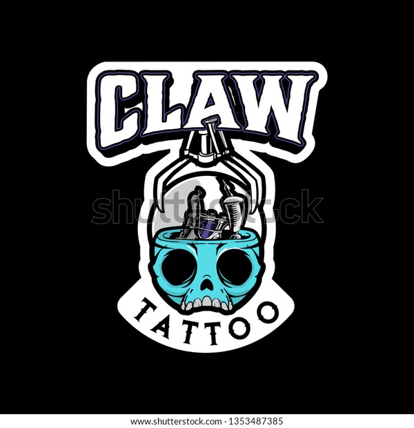 Skull Cartoon Head Tattoo Claw Machine Stock Vector (Royalty Free ...