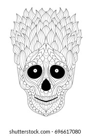 Zentangle Style Hipster Skull Vector Frame Stock Vector (Royalty Free ...
