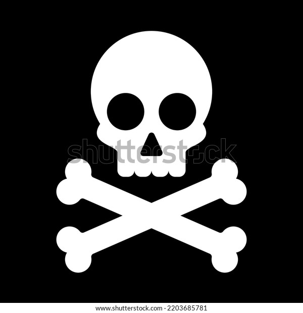 Skull Cross Bones Logo Icon Flat Stock Vector (Royalty Free) 2203685781 ...