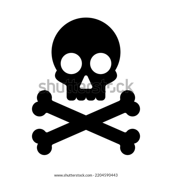 Skull Cross Bones Logo Icon Flat Stock Vector (Royalty Free) 2204590443 ...