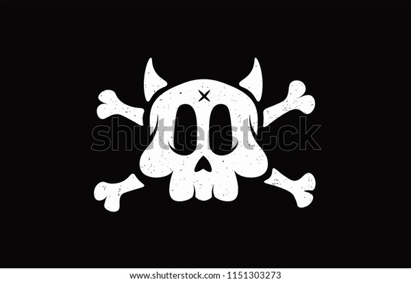 Skull Crossbones Cartoon Vector Illustration Black Stock Vector ...