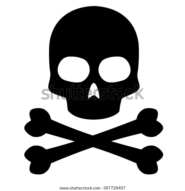 Skull Crossbones Symbol White Background Vector Stock Vector (Royalty ...
