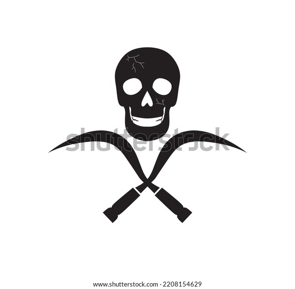 Skull Crossed Sickle Farmer Vector Illustration Stock Vector (Royalty ...