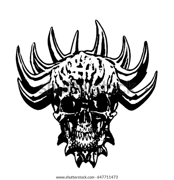 Skull Demon Crown Thorns Vector Illustration Stock Vector (Royalty Free ...