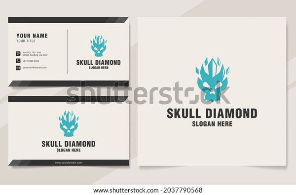 Skull Diamond Logo Template On Monogram Stock Vector (Royalty Free ...
