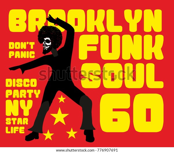 Skull Funk Soul Disco Dancer Printing Stock Vector (Royalty Free ...