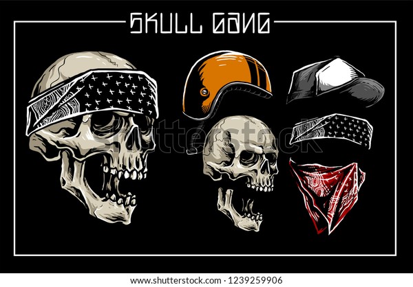 Skull Gangs Lifestyle Stock Vector (Royalty Free) 1239259906 | Shutterstock