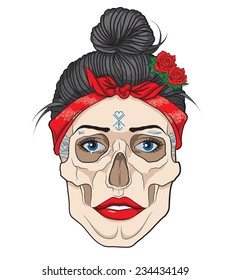 Skull Girl Stock Vector (Royalty Free) 234434149 | Shutterstock