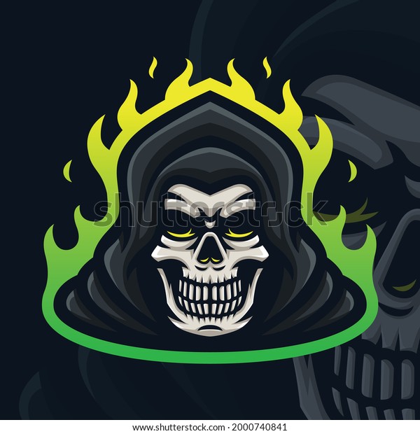 Skull Green Flame Mascot Logo Mascot Stock Vector (Royalty Free ...