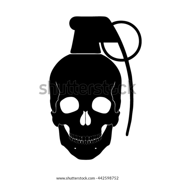Skull Grenade Symbol Vector Illustration Stock Vector (Royalty Free ...