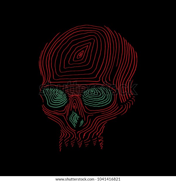 Skull Hand Hatching Style Drawing Hand: เวกเตอร์สต็อก (ปลอดค่าลิขสิทธิ์ ...