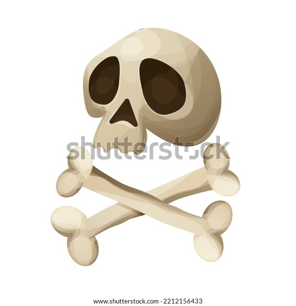 Skull Head Bones Cartoon Style Isolated Stock Vector (Royalty Free ...
