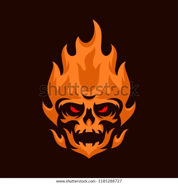 Skull Head Fire Stock Vector (Royalty Free) 1185288727 | Shutterstock