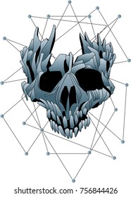 Skull Head Illustration Stock Vector (Royalty Free) 756844426 ...