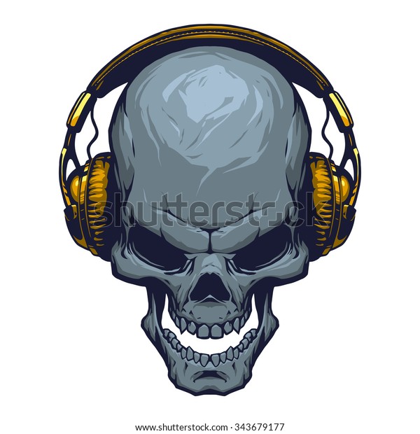 Skull Headphones Stock Vector (Royalty Free) 343679177 | Shutterstock