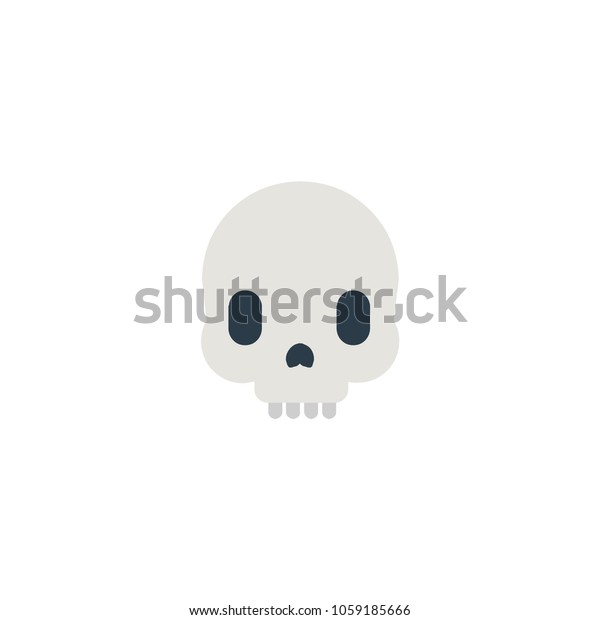 Skull Icon Flat Vector Color Icon Stock Vector (Royalty Free ...