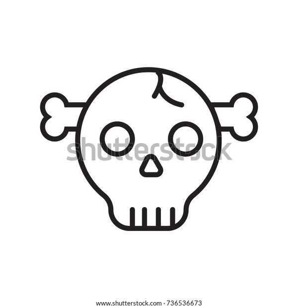 Skull Icon Outline Stock Vector (Royalty Free) 736536673 | Shutterstock