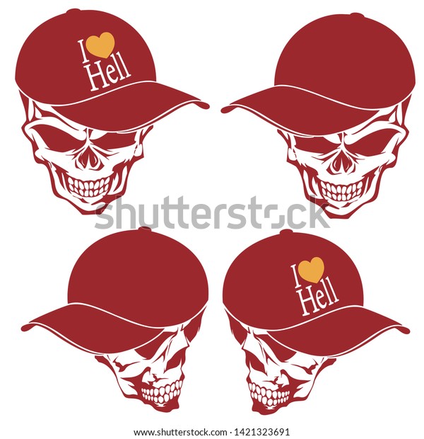 Skull Illustration Covered Cap Stock Vector (Royalty Free) 1421323691 ...