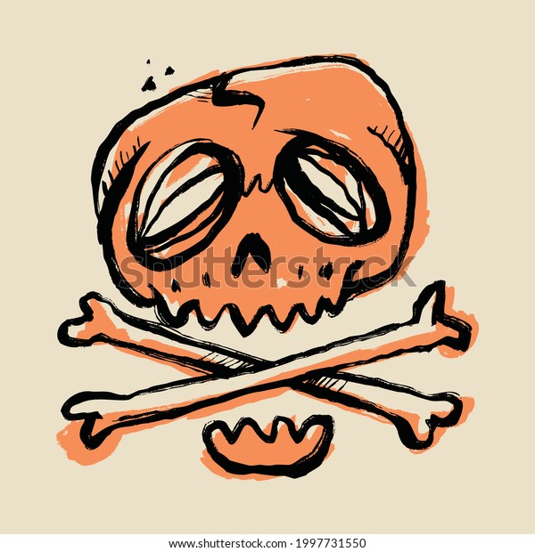 Skull Kid Drawing Skull Horror Graphic Stock Vector (Royalty Free ...