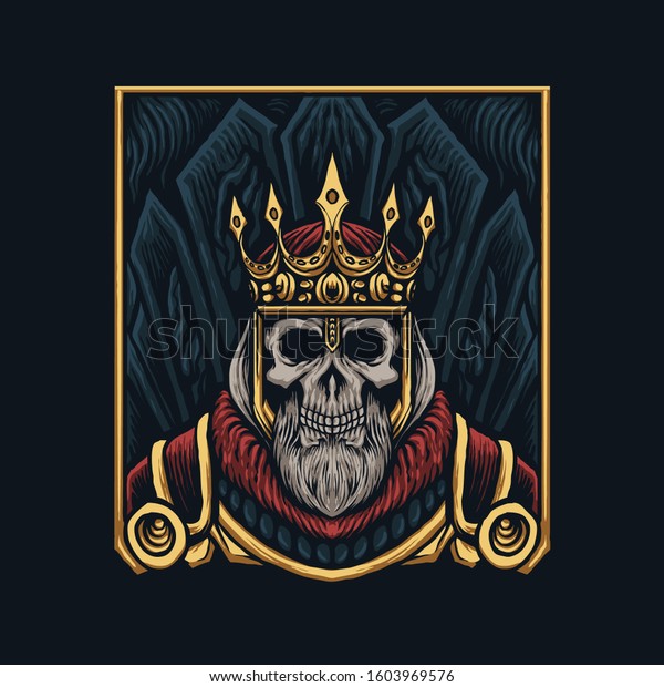 Skull King Royal Vector Illustration Stock Vector (Royalty Free ...