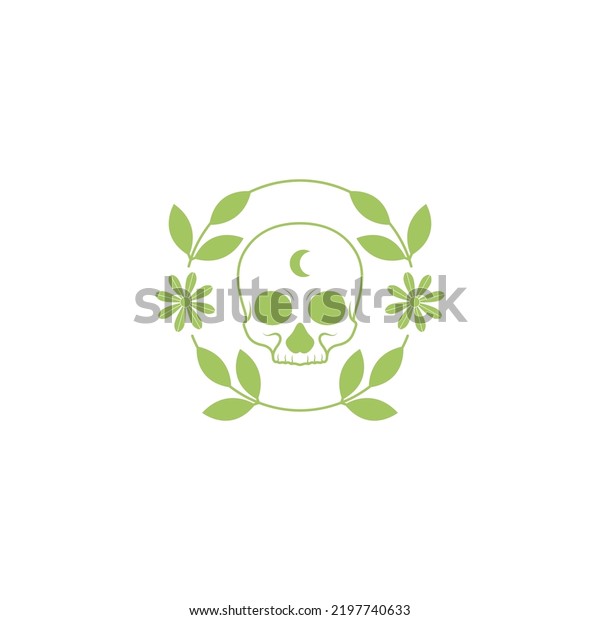 Skull Leaf Green Logo Design Stock Vector (Royalty Free) 2197740633 ...