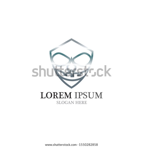 Skull Mask Logo Symbol Vector Stock Vector (Royalty Free) 1550282858 ...