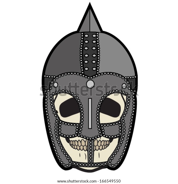 Skull Medieval Knight Helmet Stock Vector (Royalty Free) 166549550