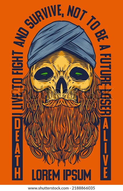Skull Monk Head Mascot Poster Vector: เวกเตอร์สต็อก (ปลอดค่าลิขสิทธิ์ ...