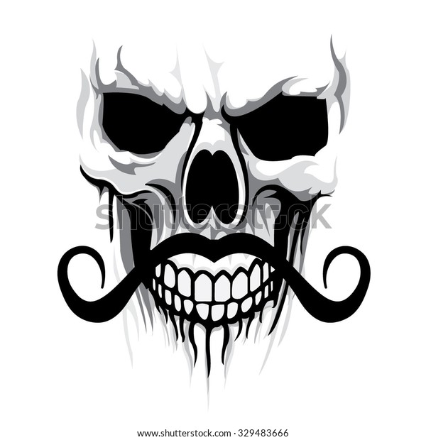 Skull Mustache Stock Vector (Royalty Free) 329483666 | Shutterstock