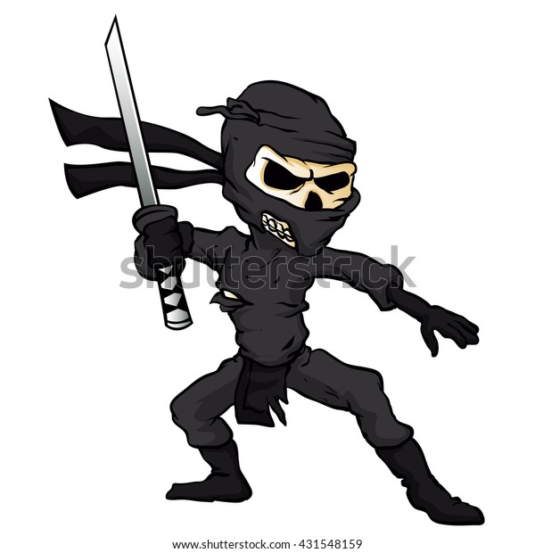 Skull Ninja Cartoon Stock Vector (Royalty Free) 431548159