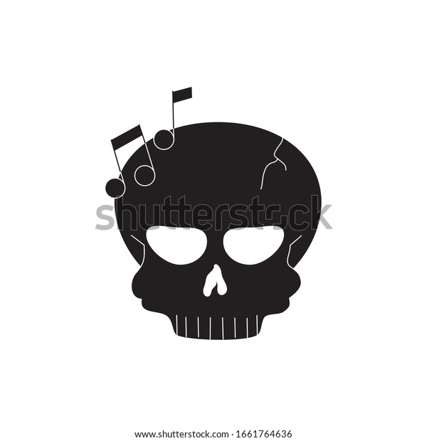 Skull Note Musical Melody Sound Music Stock Vector (Royalty Free ...
