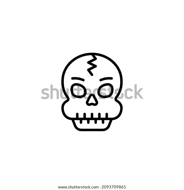 Skull Outline Icon Design Stock Vector (Royalty Free) 2093709865 ...
