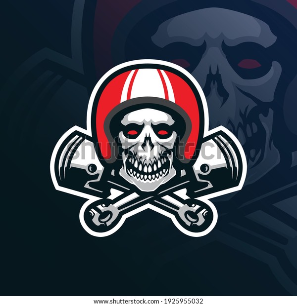 Skull Piston Mascot Logo Design Vector Stock Vector (Royalty Free ...