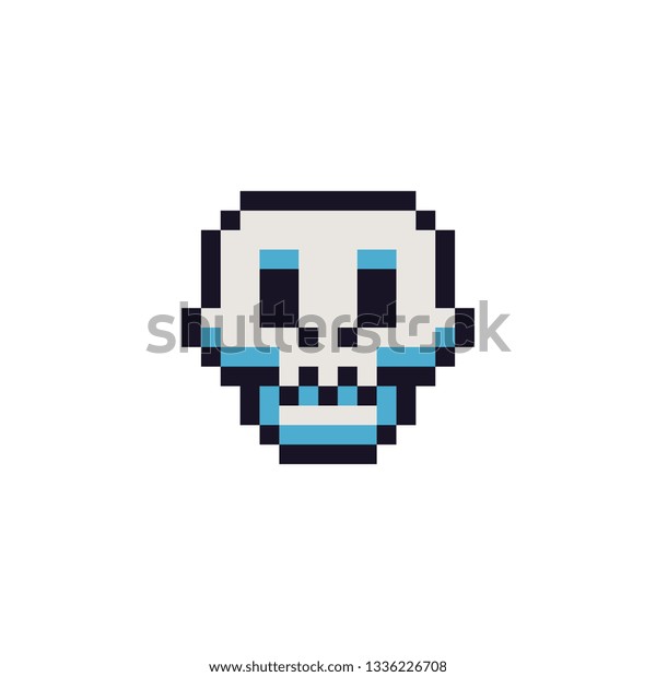 Skull Pixel Art Icon Danger Poison Stock Vector (Royalty Free) 1336226708