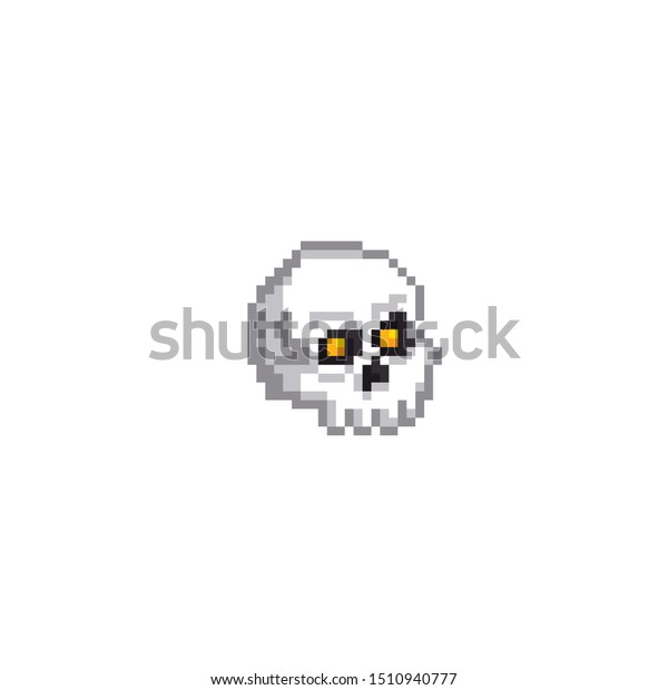 Skull Pixel Art Icon Element Design Stock Vector (Royalty Free ...