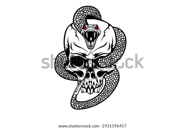 Skull Rattle Snake Vector Logo Stock Vector (Royalty Free) 1931596457