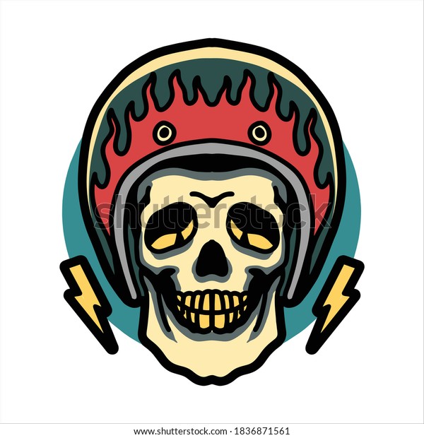 Skull Rider Illustration Vector Design Stock Vector (Royalty Free ...